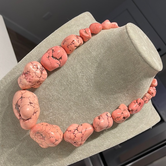 Jewelry | Natural Pink Coral Bead Stone Collar Choker Necklace | Poshmark